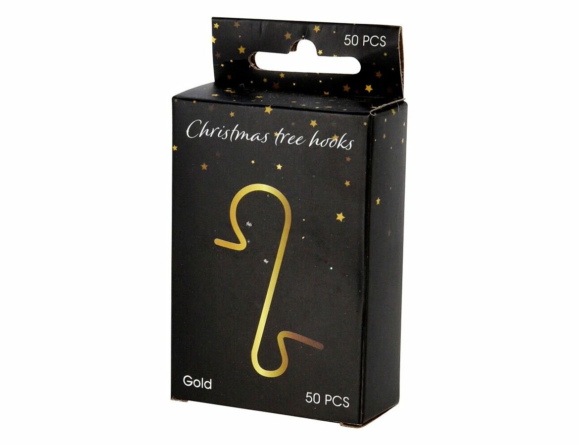 Крючки для ёлочных украшений, металл, золотые, 3.5 см, 50 шт, Koopman International