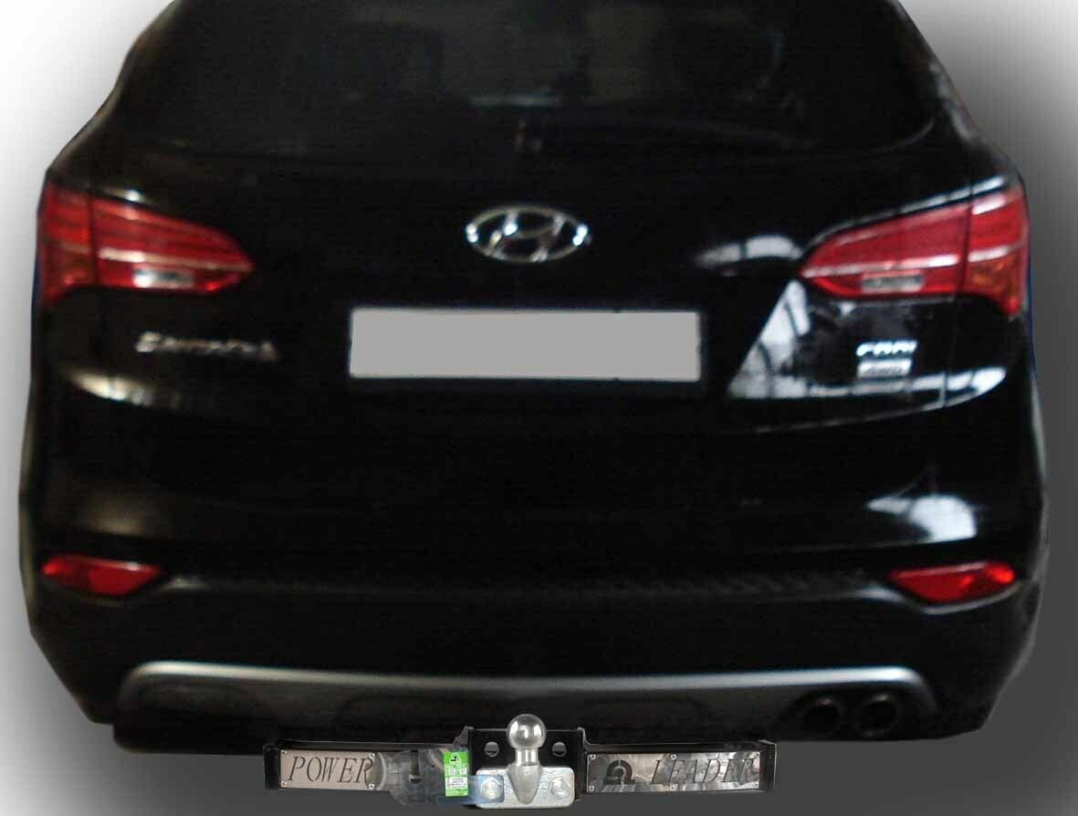 Фаркоп Лидер-Плюс для HYUNDAI SANTA FE (DM) 2012-2018/ KIA SORENTO 4 (XM FL) 2012-2018 (C нерж. Пластиной) с электрикой (Smart) и сертифкатом в комплекте арт.(H224-F(N))