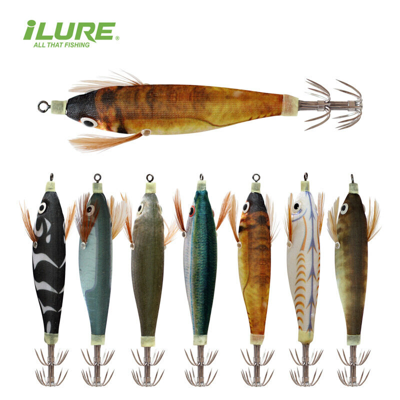 Набор для морской рыбалки "Светящиеся деревянные креветки", 14 шт