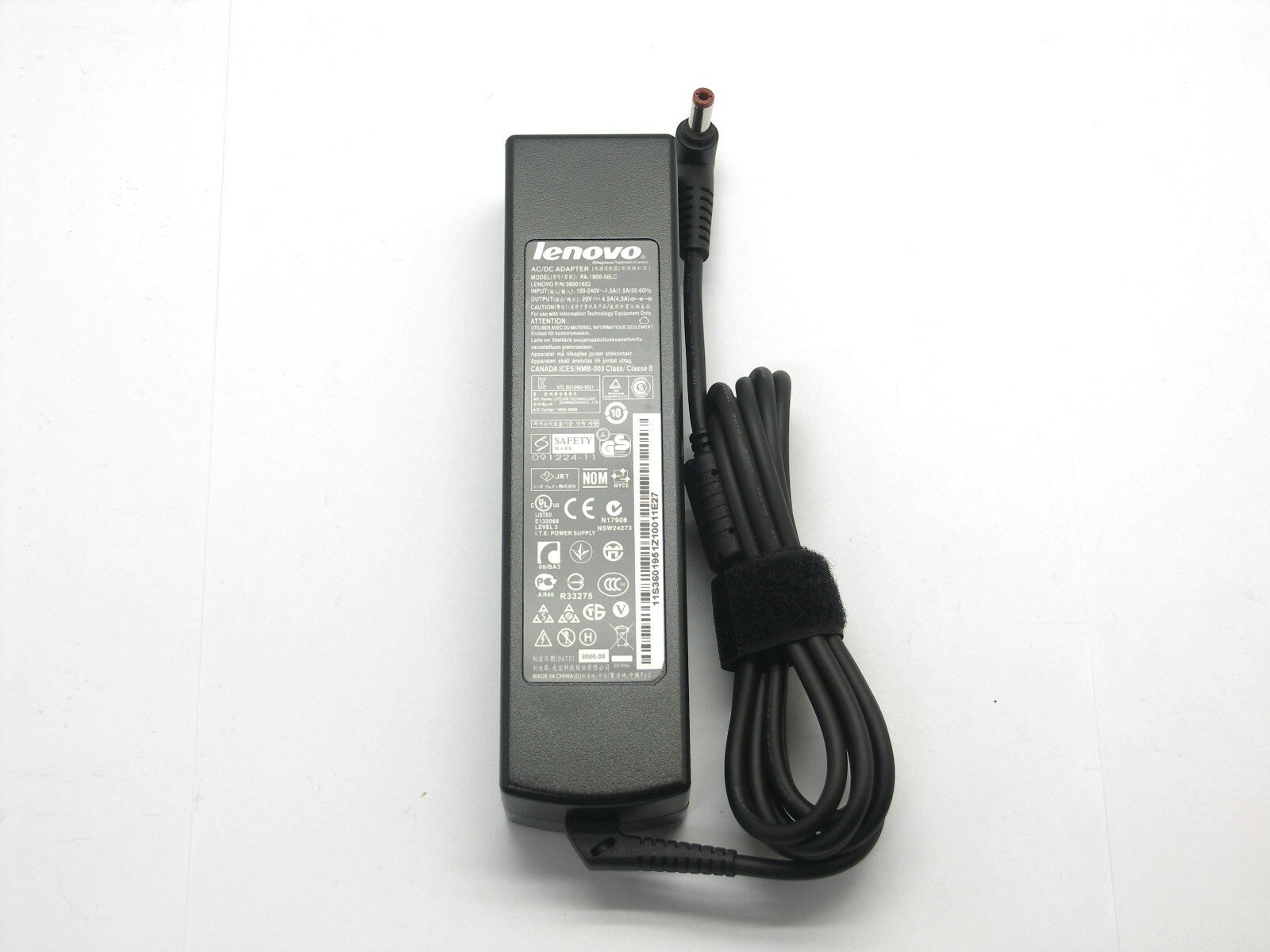 Блок питания для Lenovo 20V/4,5A 90W, разъем 5,5x2,5mm, с кабелем в розетку. удлиненный, завод Delta, ADP-LE-09