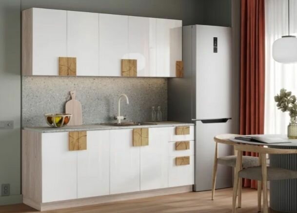 Кухня Монро 2.0м Белый глянец