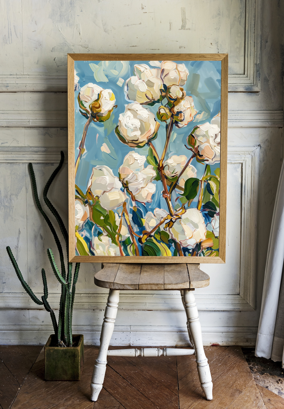 Постер "Цветущие хлопковые поля" 60x90 см в подарочном тубусе