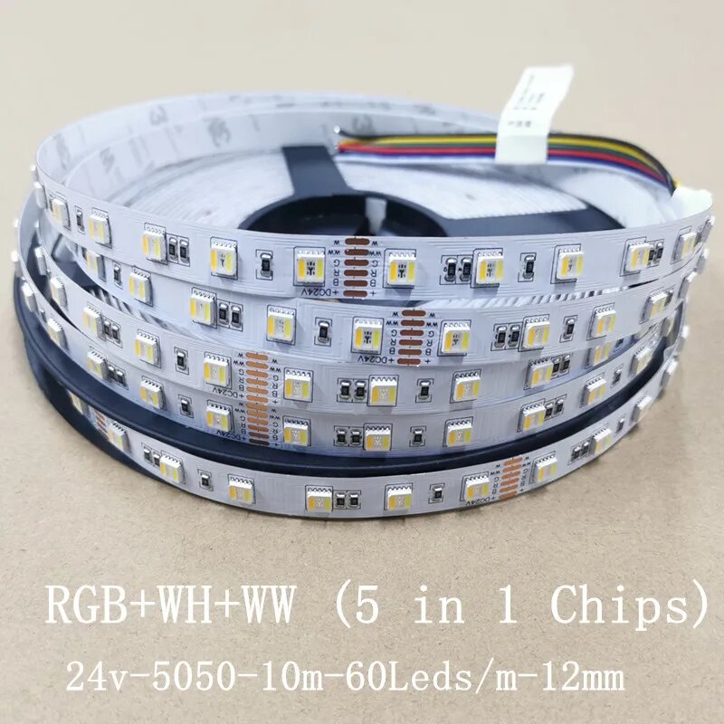 Светодиодная лента Xubaoren RGB CCT 10м 5050 SMD 5 в 1 24В