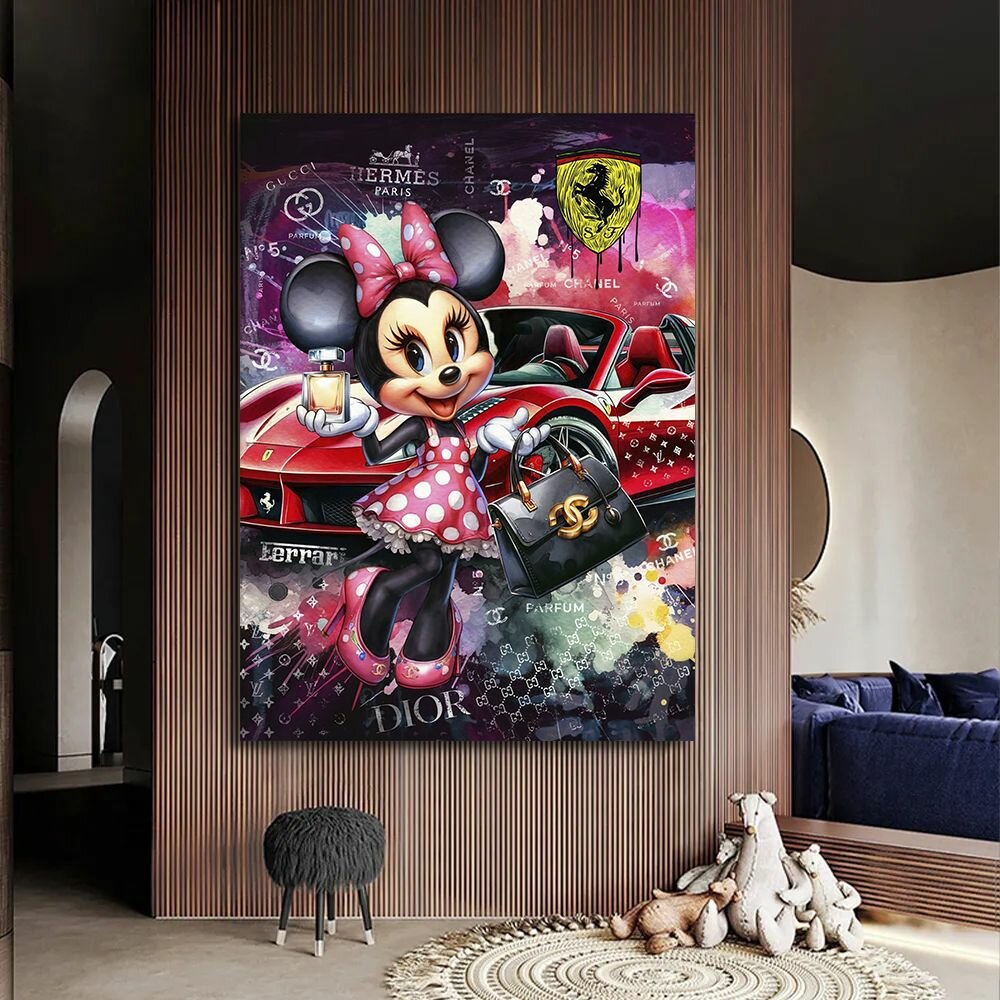 Постер мотивация, успешный Микки Маус , картина на холсте, 40х60 см.