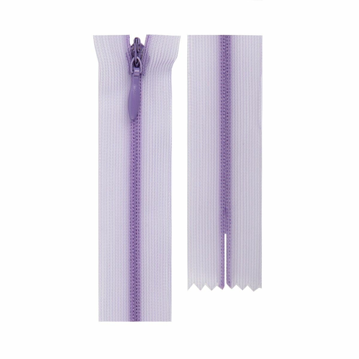 Молния 10 шт спираль н/р потайная тип 3 "Gamma" G010S 25 см на сетчатой тесьме пластик №163 сиреневый