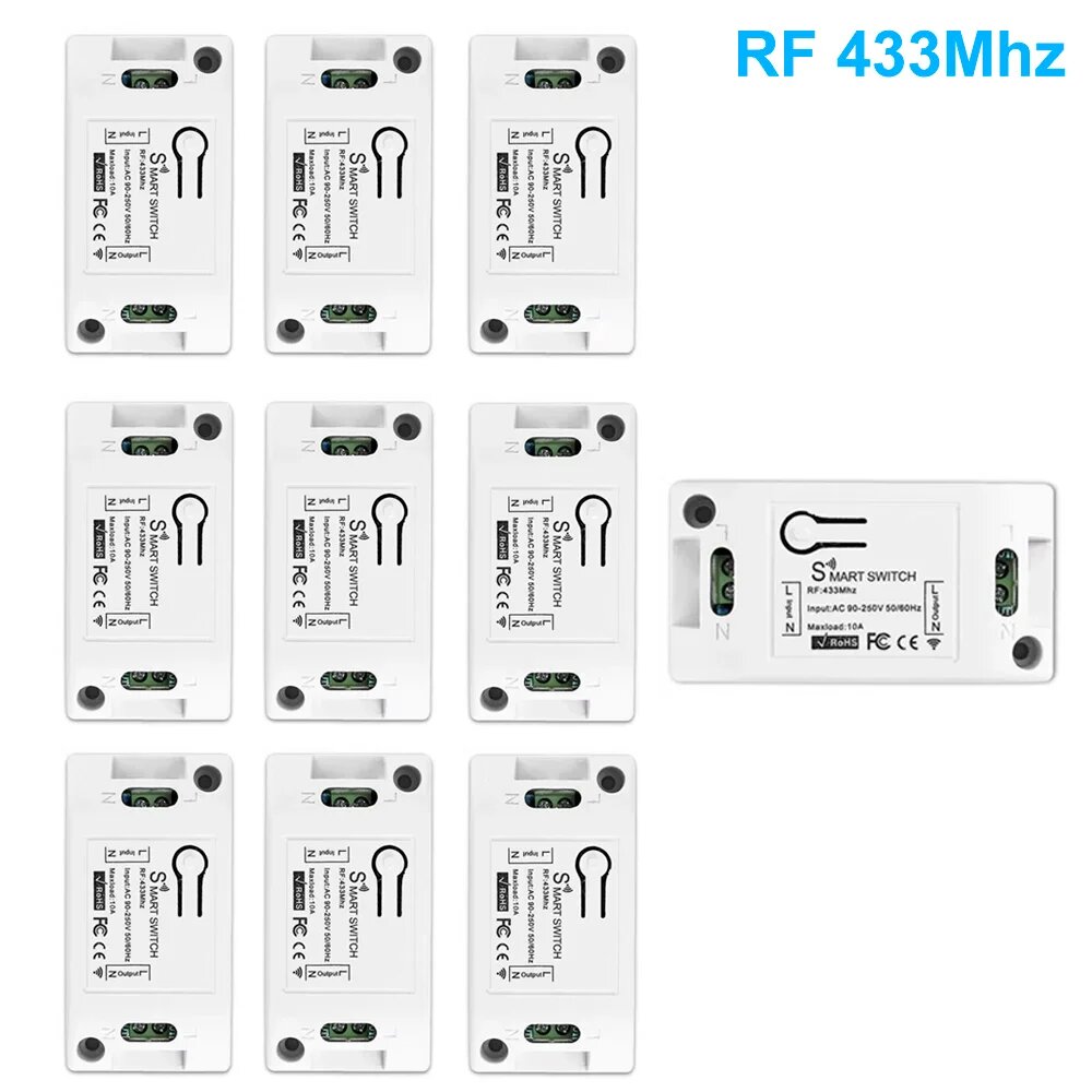 Беспроводной выключатель QIACHIP WP8601, 10шт, Цвет: 10pcs Receiver