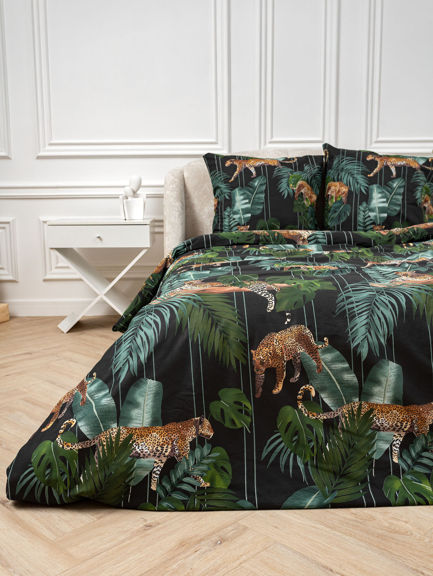 Постельное белье PERSONA HOME 2 спальное, хлопок, бязь, леопард, европростыня, наволочки 70x70-2шт