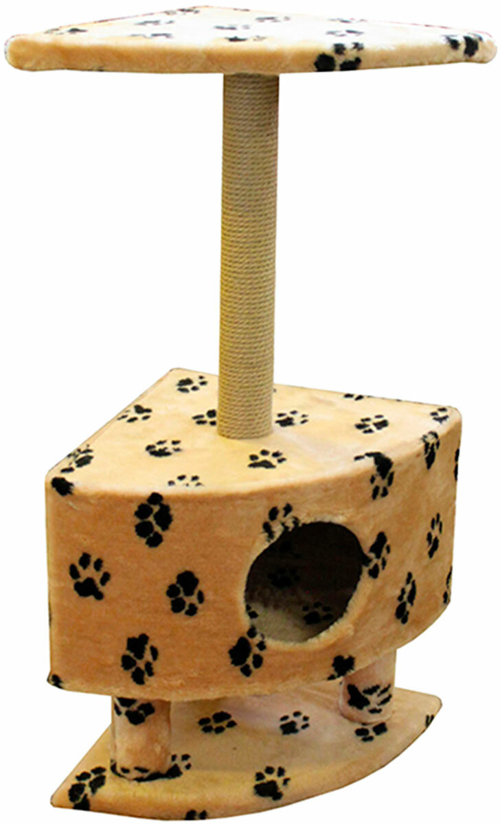 Домик Угловой на ножках Пушок мех бежевый с лапками (1 шт)