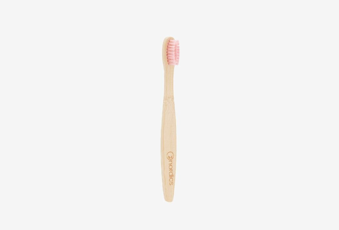 Детская зубная щетка NORDICS бамбуковая, pink bristles