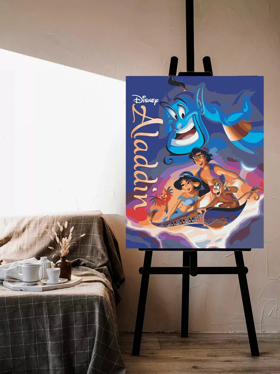 Картина по номерам Аладдин Мультфильм Aladdin Дисней Джин