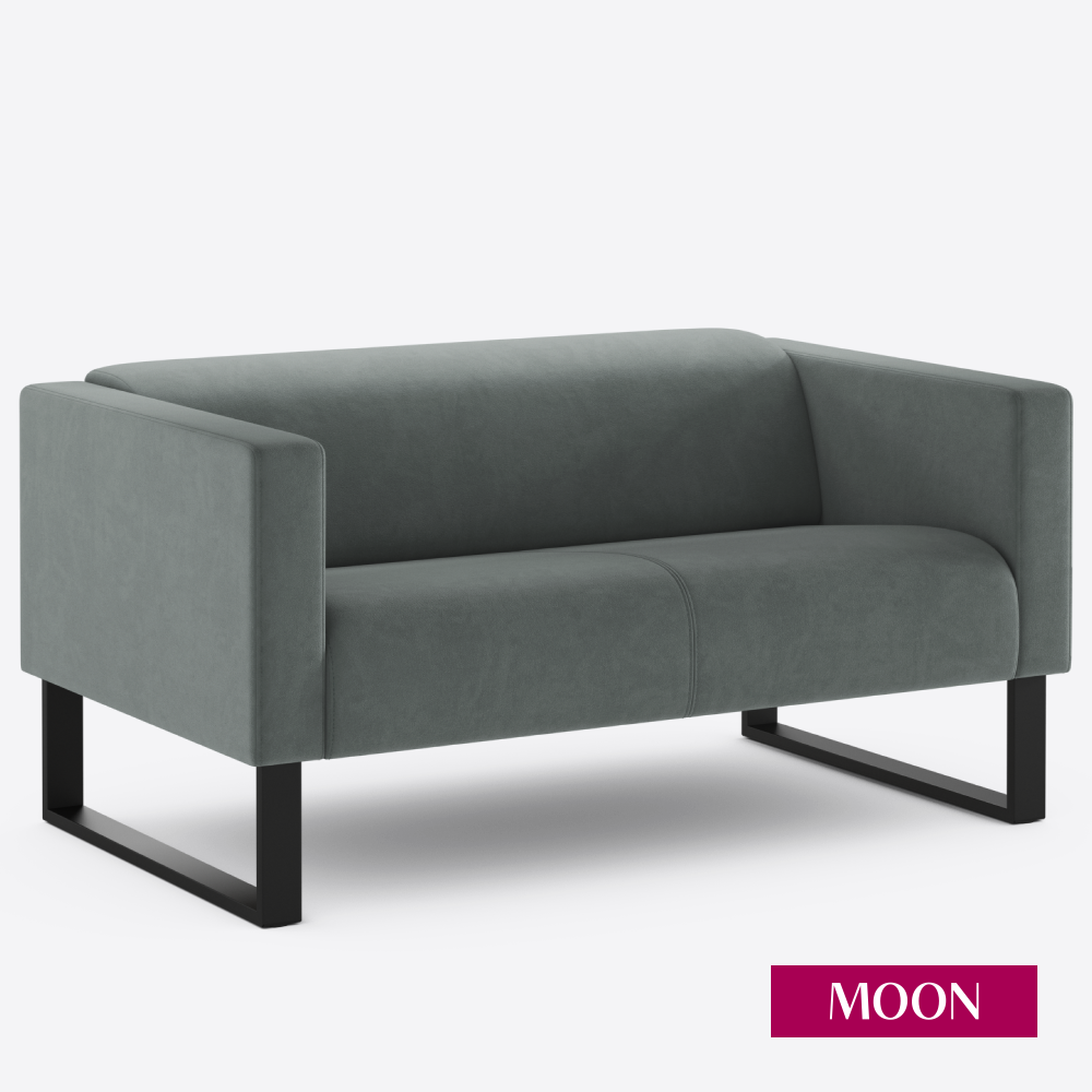 Диван MOON 153 велюр, цвет серый, нераскладной, 134*84*70, эксклюзивная высокоэластичная пена (UniqFoam)