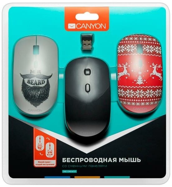 Мышь Canyon CND-CMSW521, беспроводная, оптическая, для левой и правой руки