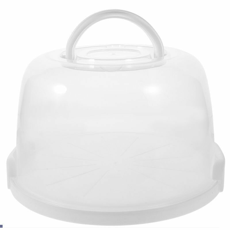 Контейнеры для еды с крышками Подставка для белого торта Прозрачная переноска Держатель для дня рождения Портативная коробка Открытый круглый 28, 00 X28, 00 X17, 50 см Pp Travel