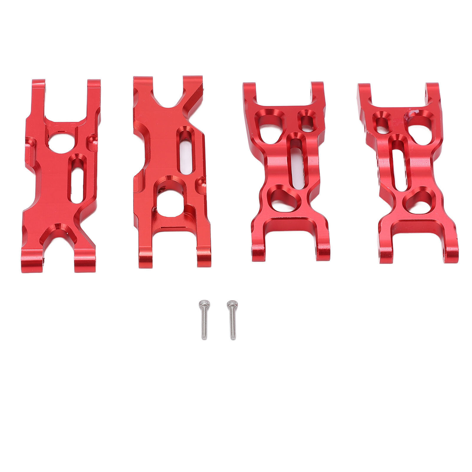 Алюминиевые нижние передние и задние рычаги подвески для радиоуправляемого стадионного грузовика LOSI MiniT 2.0 2WD 1/18 (красный).