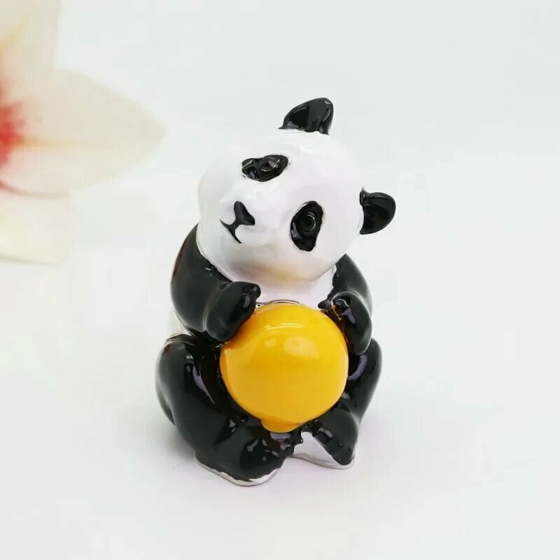Эмалевая шкатулка для украшений Панда 3.4x4.2x4.8 см Уникальный подарок