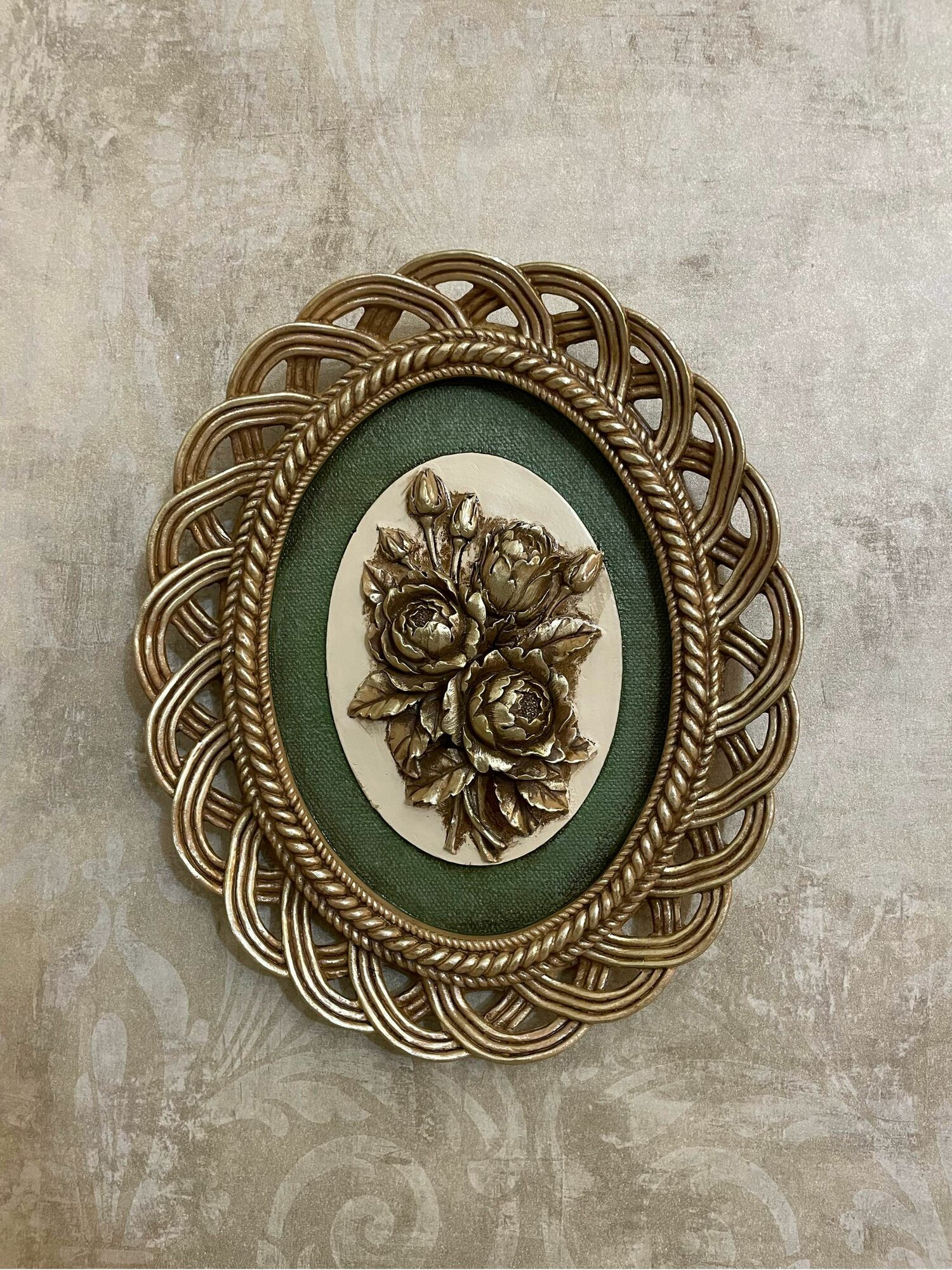 Панно настенное Роза-Пион , полистоун