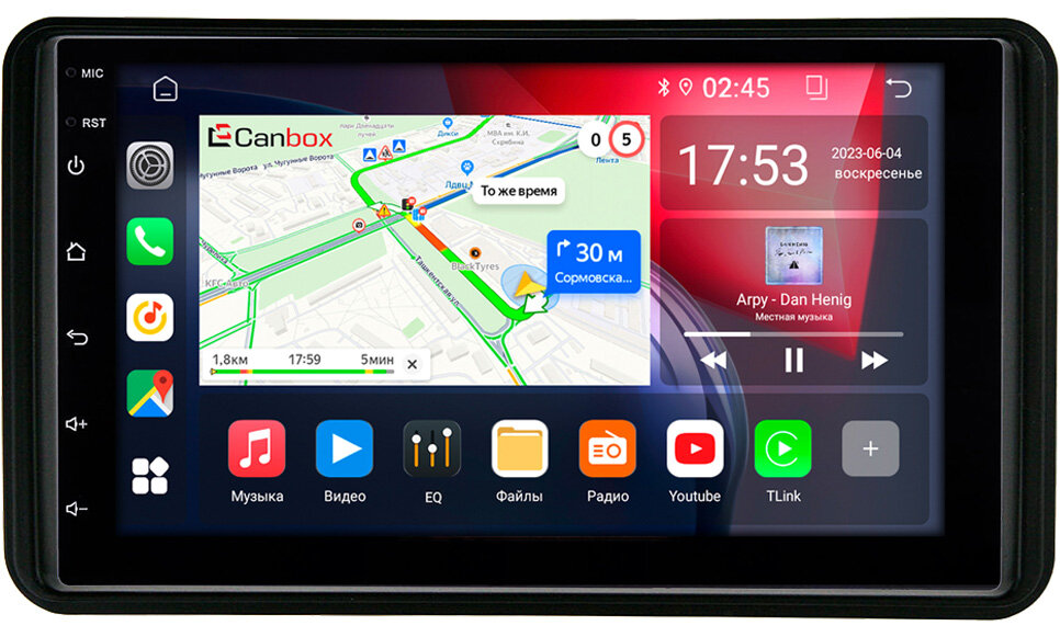 Штатная магнитола Suzuki Jimny III 2005-2019 Canbox 4/64 Android 10 (GTR7-RP-SZJM-174) (173х98) (IPS, DSP, CarPlay)