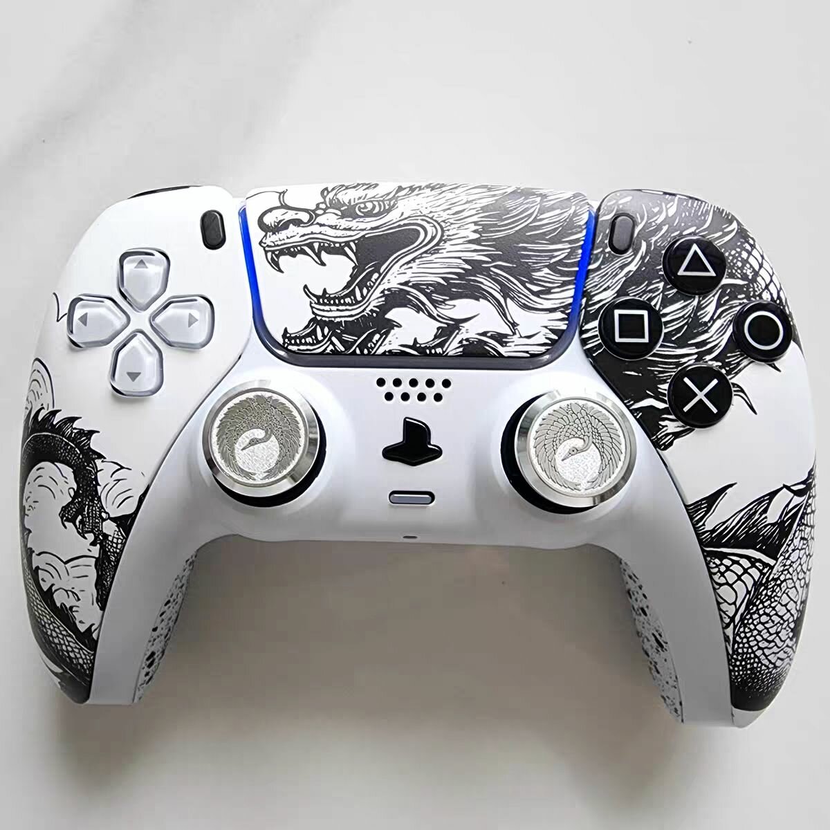 Кастомный геймпад PS5! TMR магнитные джойстики и крутой дизайн по Тушевой дракон