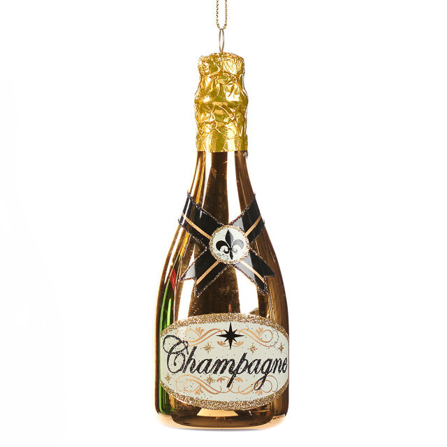 Стеклянная елочная игрушка Бутылка Шампанского - Petit Meslier 14 см, Goodwill, YA92334-2