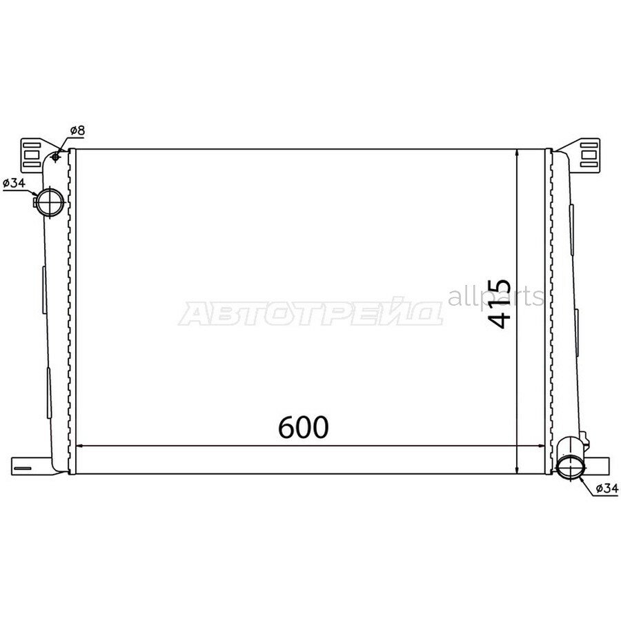 SAT ST-10-0030 Радиатор Mini Cabrio Cooper 09-15 / Clubman Cooper 08-10 / Countryman Cooper 10-17 / Coupe Cooper 11