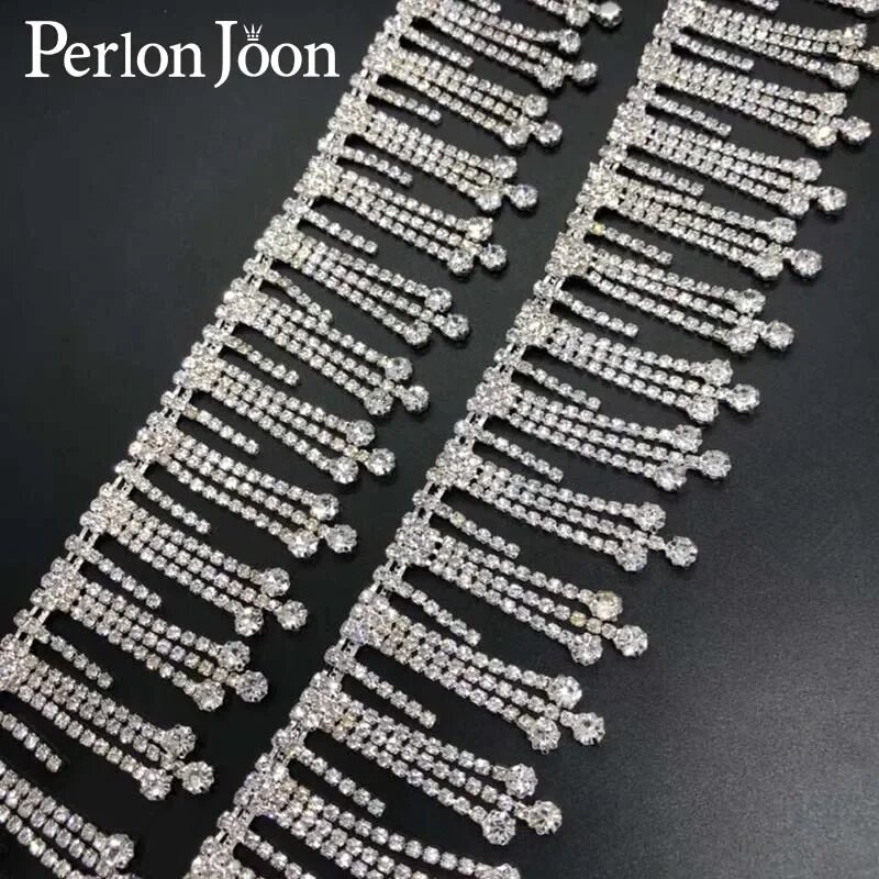 Серебряная хрустальная отделка Perlon joon, 1 yard, ML048-Silver