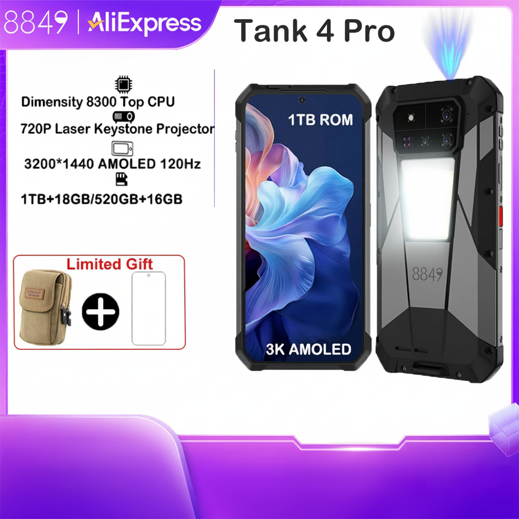 Смартфон unihertz 8849 Tank 4 Pro, 18ГБ/1ТБ