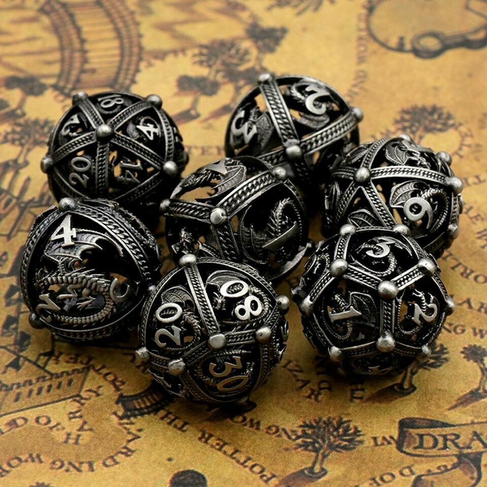 Драконьи кости Dungeons & Dragons (DnD) Набор из 7 предметов, ролевая игра, Pathfinder, настольная игра