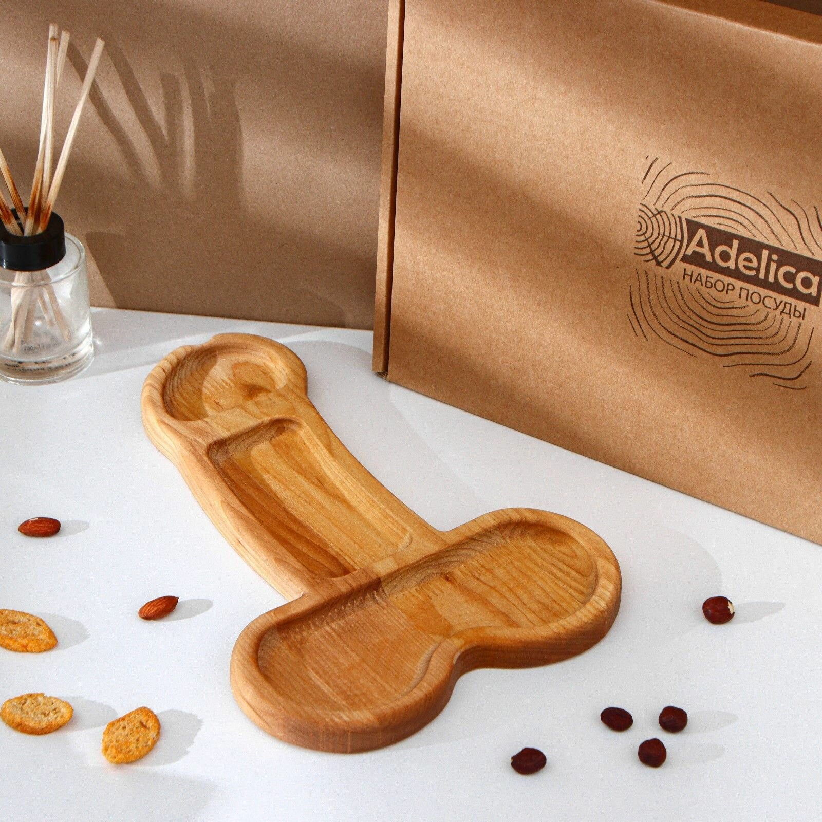 Деревянное блюдо для подачи в форме члена (32,5 х 20 х 1,7 см) Производитель - Сима-Ленд.