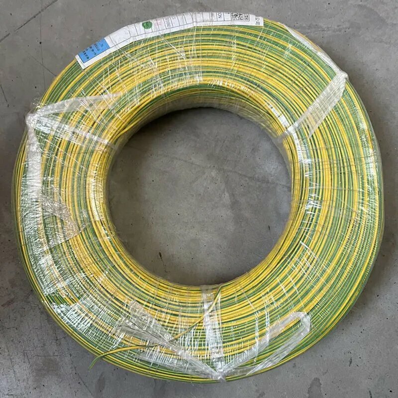 UL1007 ПВХ кабель медный луженный 30/28/26/24/22/20/18/16 AWG 18 АВГ, yellow green, 5м