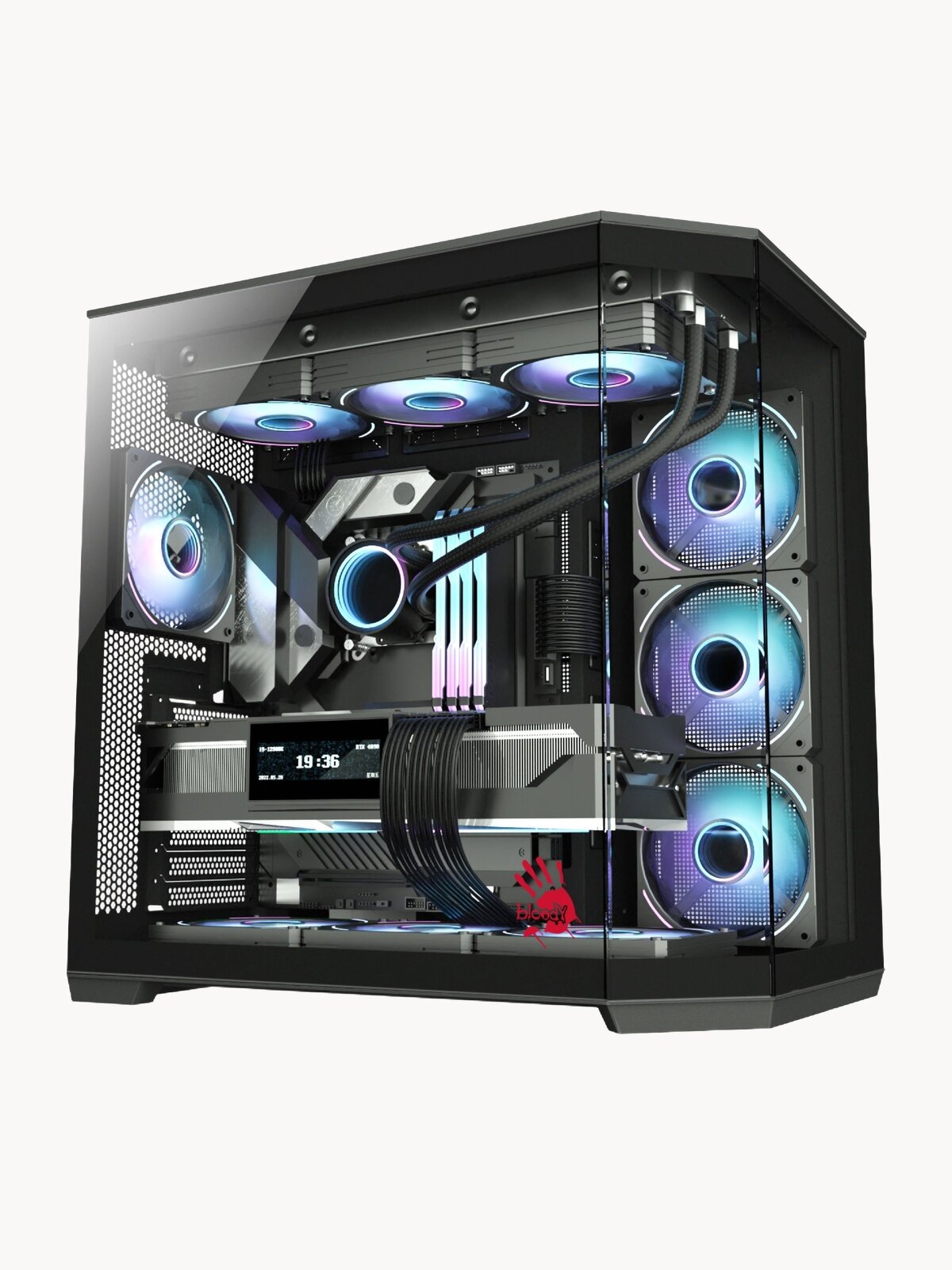 Корпус ATX BLOODY BD-CC109, Midi-Tower, без БП, черный [bd-cc109-bk]