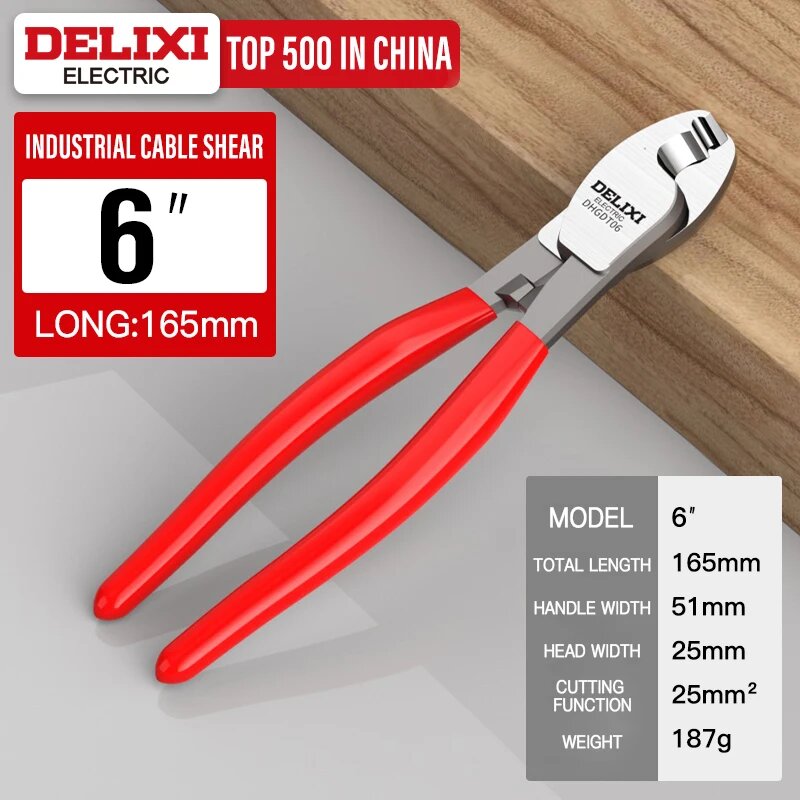 DELIXI Кусачки для проводов 6" Red