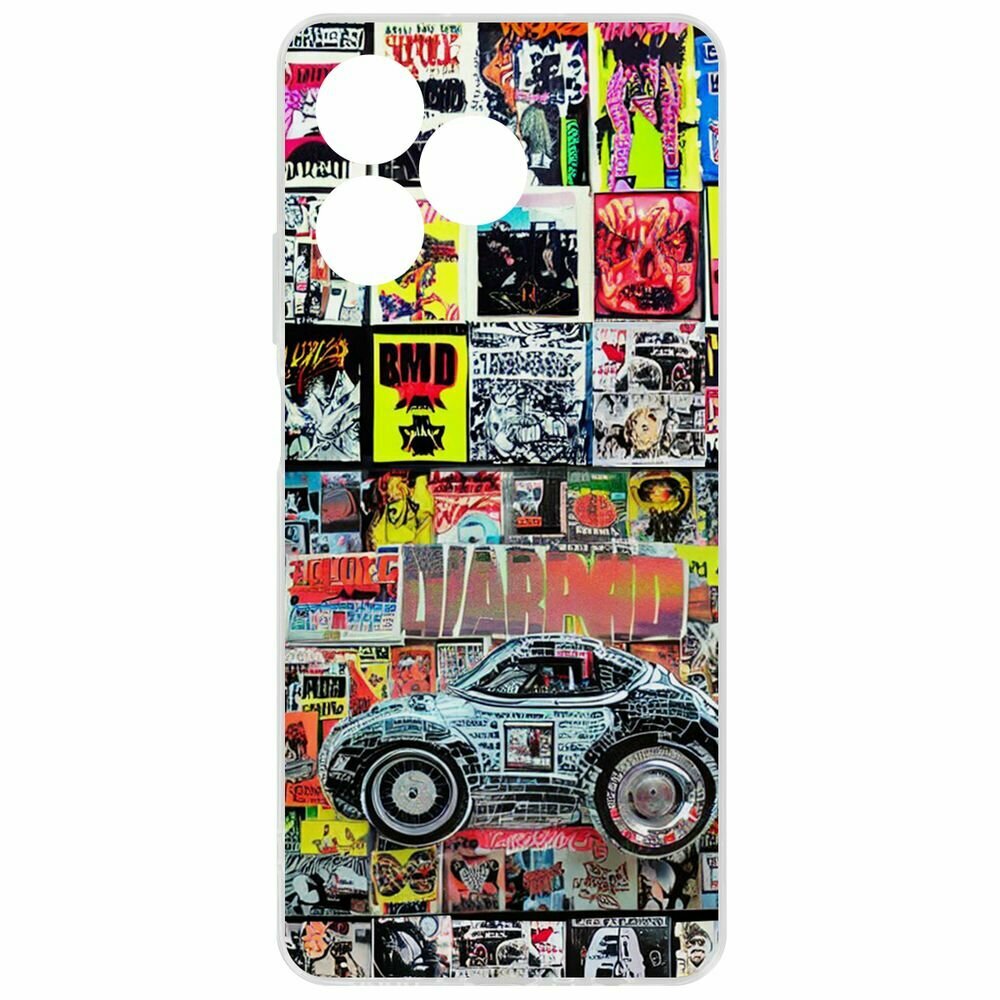 Чехол-накладка Krutoff Clear Case Автопамфлет для Realme Note 50