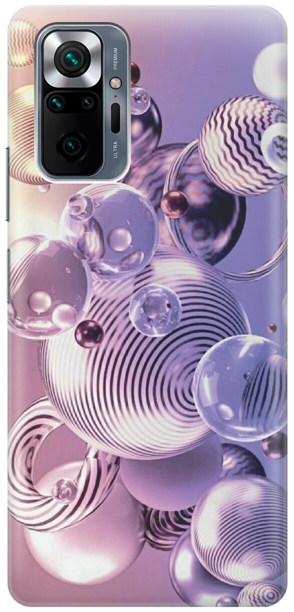 Силиконовый чехол Сиреневые шарики на Xiaomi Redmi Note 10 Pro / Сяоми Редми Ноут 10 Про