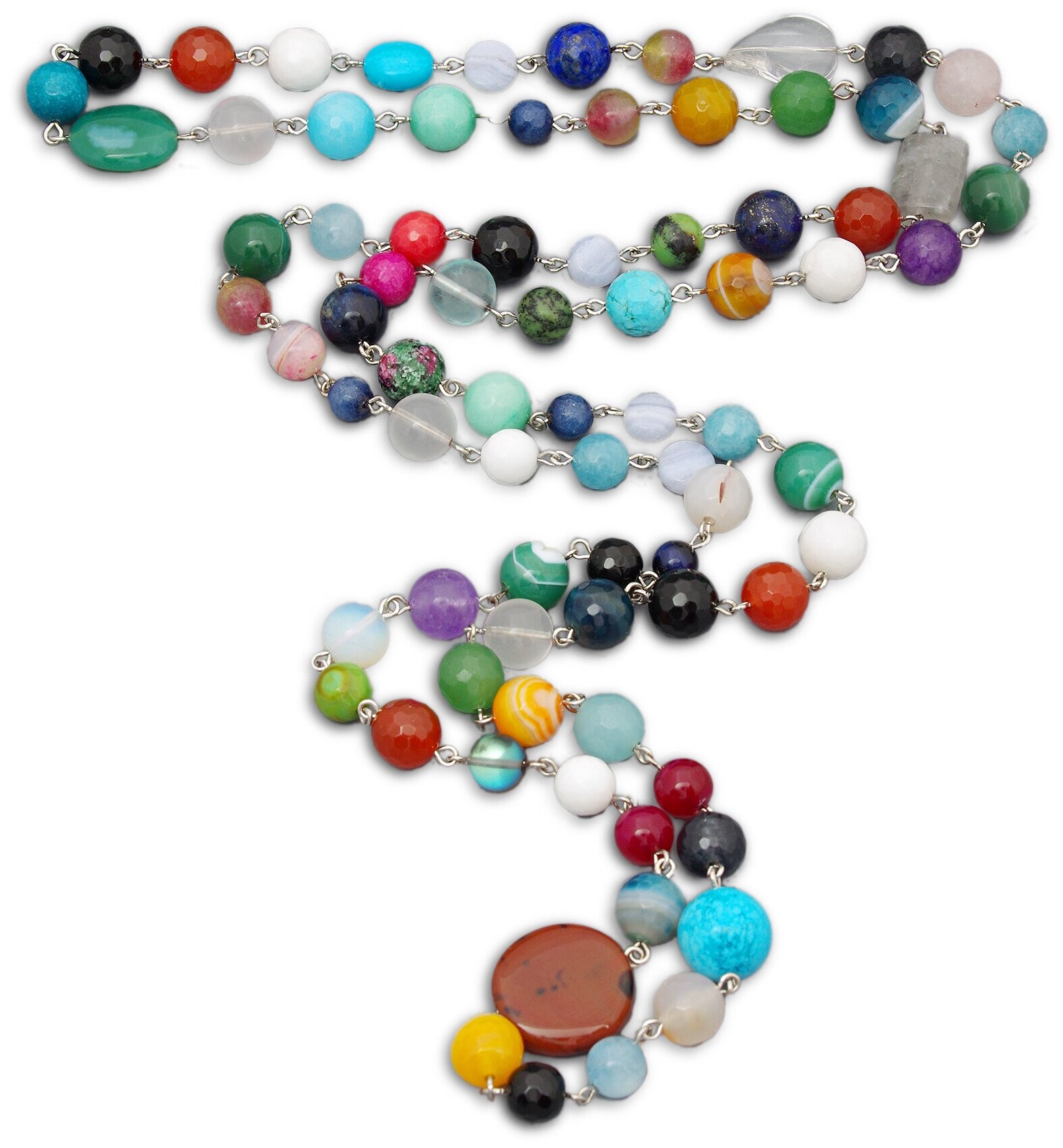 Бусы, агат, сердолик, кварц