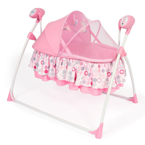 Колыбель Simplicity с электронной системой укачивания 3020 Auto Pink Circles