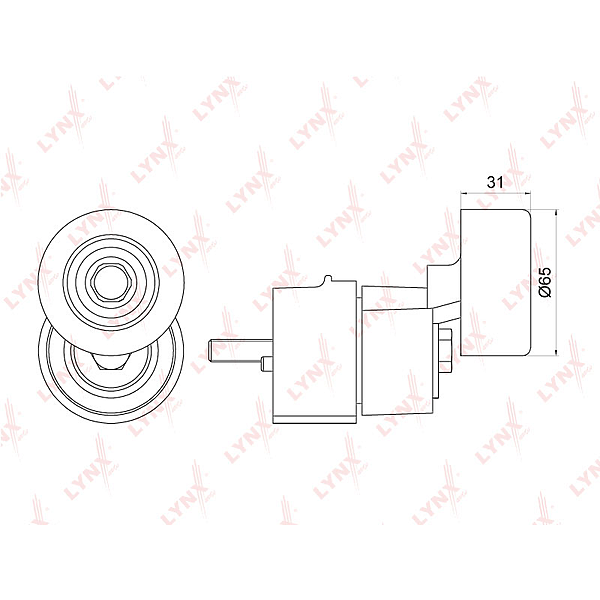 LYNXAUTO pt-3252 (0N2108 / 153838 / 2528125000) натяжитель / приводной ix35 2.0-2.4 09 / sonata(nf / yf) 2.0-2.4 05 / santa fe(cm