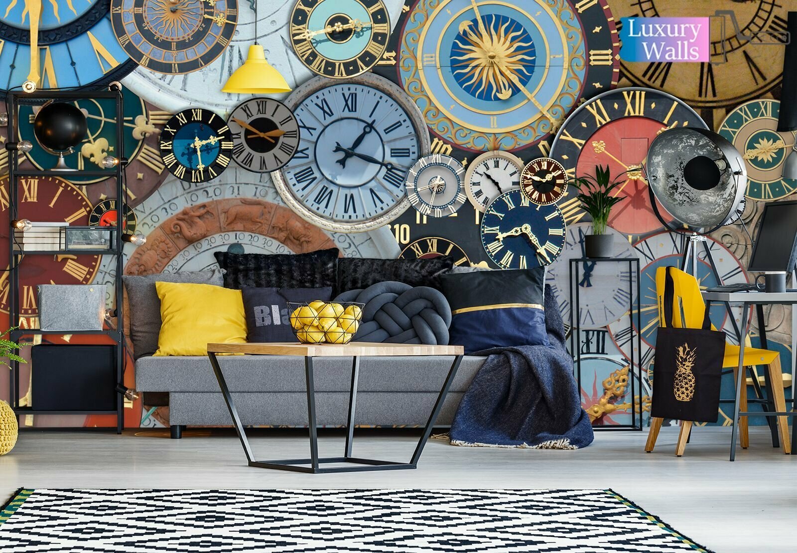 Фотообои 3d на стену флизелиновые Геометрия, Часы. 500х270 см Luxury Walls AM15605