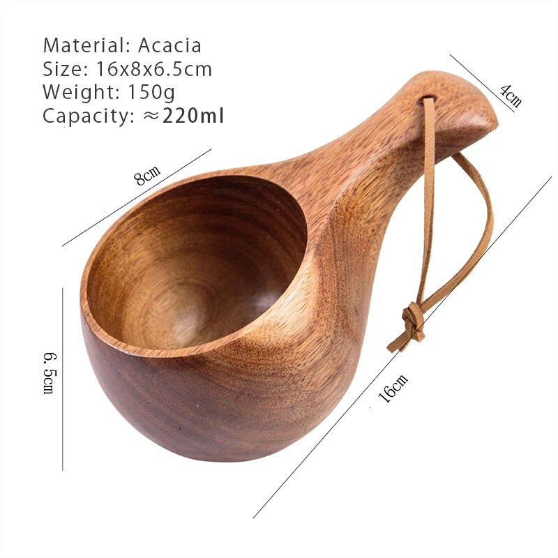Деревянная кружка из акации Nordic Acacia thick handle