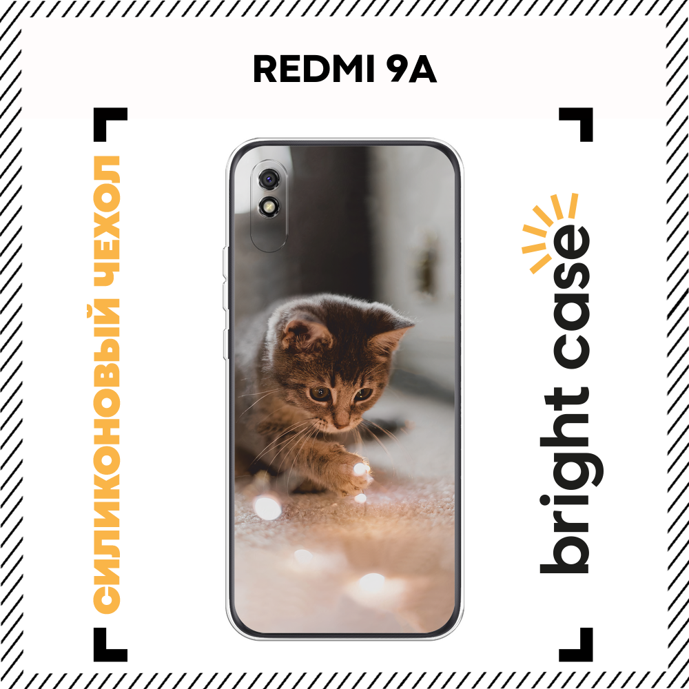 Чехол на Xiaomi Redmi 9A / Сяоми Редми 9A с принтом Любознательный котенок