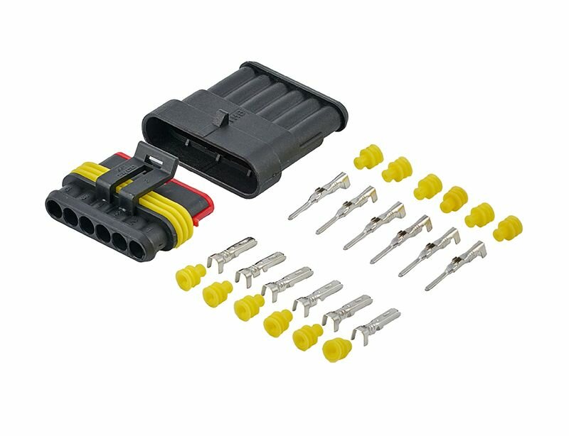 Разъёмы герметичные 6-и контактные автомобильные (мама+папа) штекер без провода