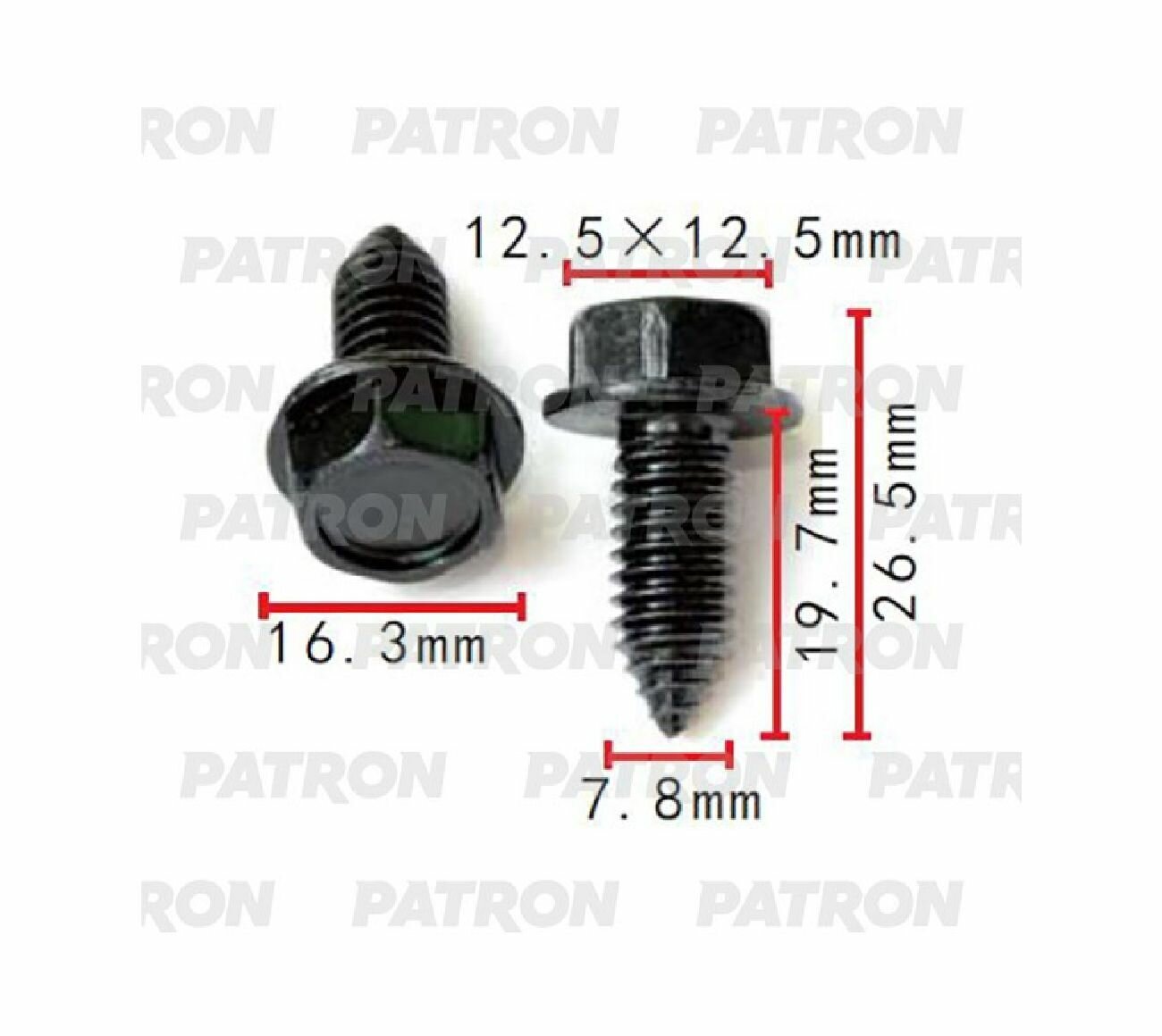 Винт металлический GM Применяемость: Болт с дюймовой резьбой 12.5x26.5x7.8