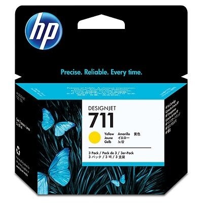 Картридж струйный HP №711 CZ136A желтый x3уп. для HP DJ T120/T520 (29мл)