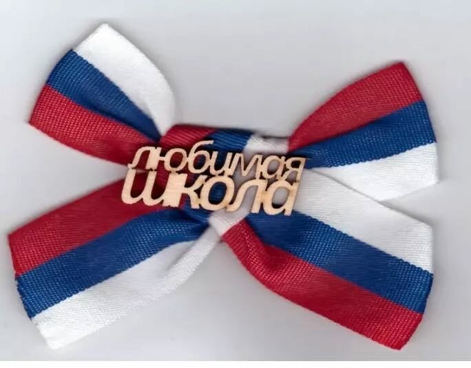 Значок - бант Триколор "Любимая школа"