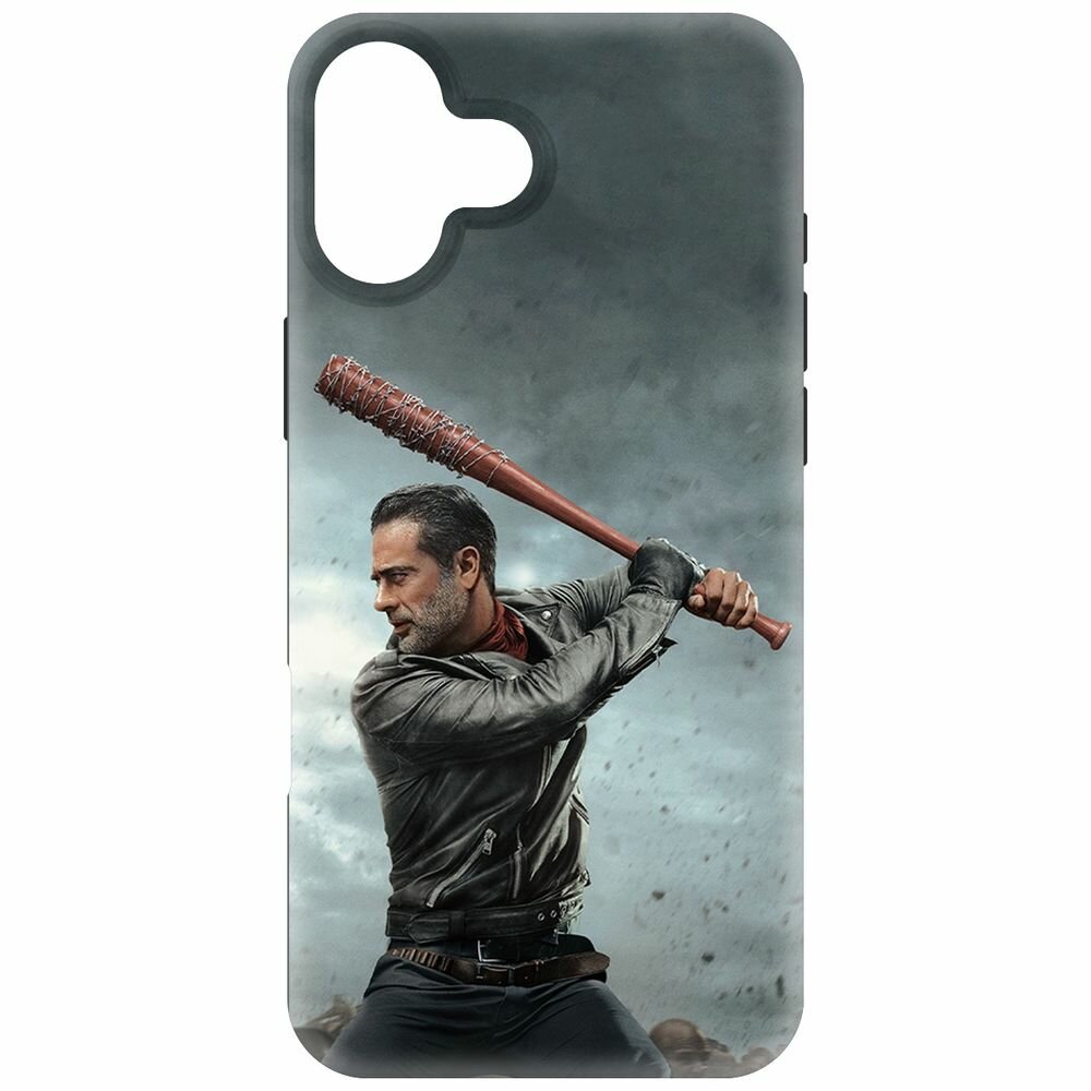 Чехол-накладка Krutoff Soft Case Ходячие мертвецы. Ниган для iPhone 16 Plus черный