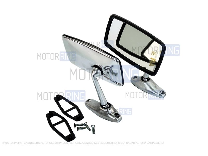 Штатные боковые зеркала хром для ВАЗ 2101, 2102, 2103, 2106, Лада 4х4 (Нива)