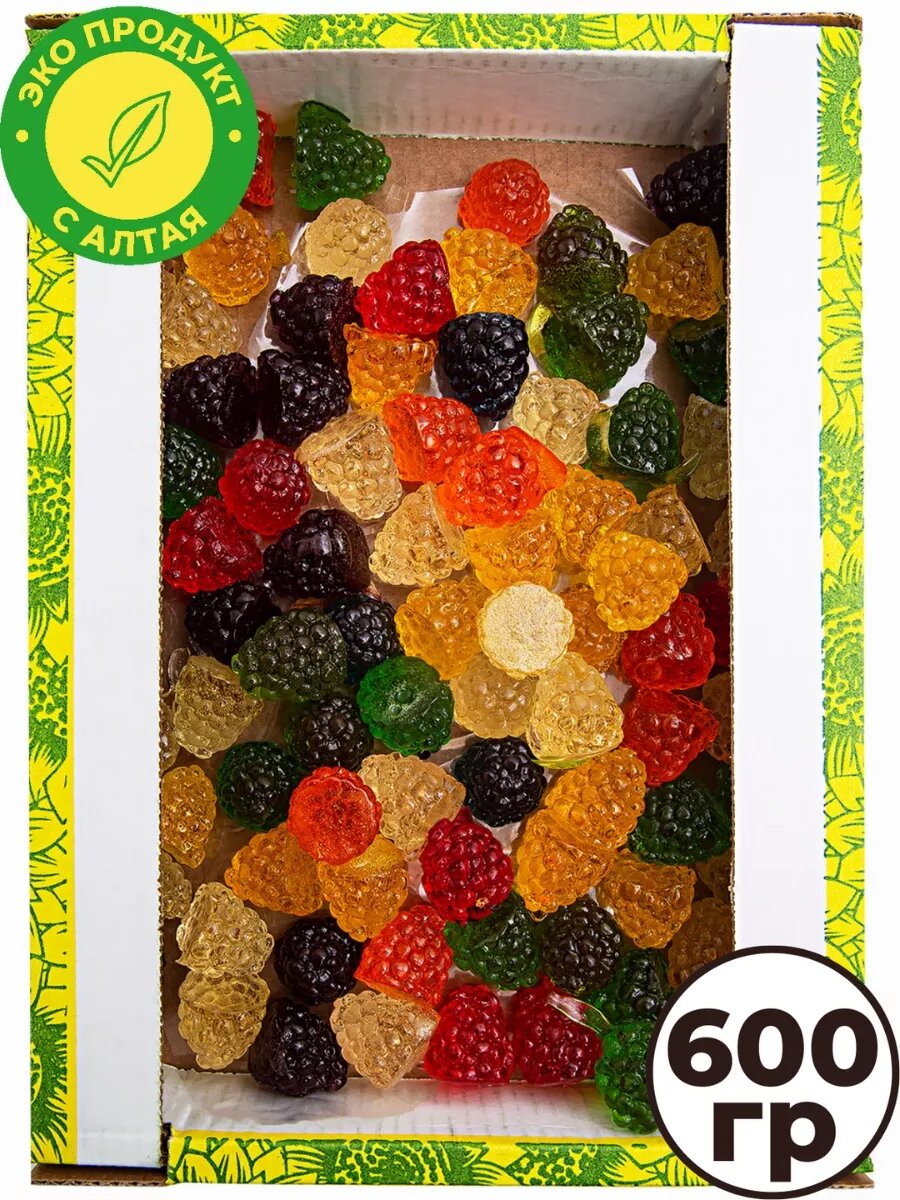 Жевательный мармелад интересной формы Ягоды, в коробках 600 гр