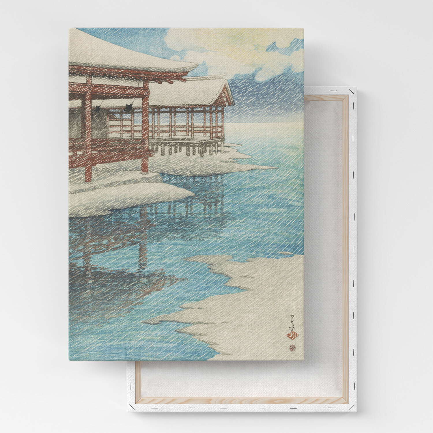 Картина на холсте, репродукция / Хасуй Кавасэ - Snow on a clear day / Размер 60 x 80 см