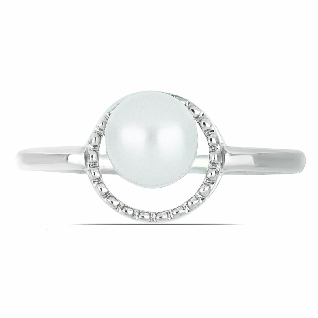 Кольцо, серебро, 925 проба, родирование, жемчуг