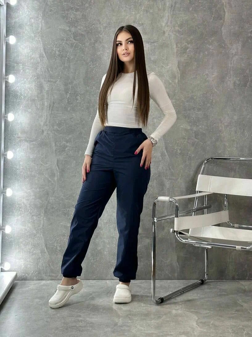 Рабочие брюки SPECMED-ODEGDA, джоггеры, женские, полиэстер, хлопок, синие