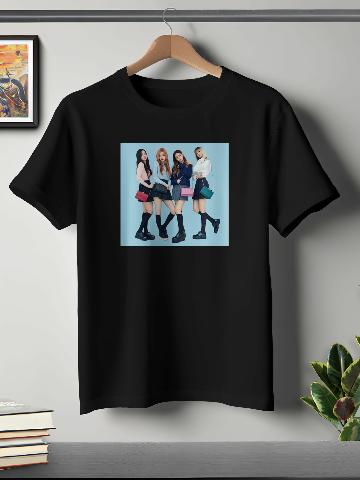 Футболка ONEQ унисекс 50-52 (XL) размер с принтом Black Pink, черная